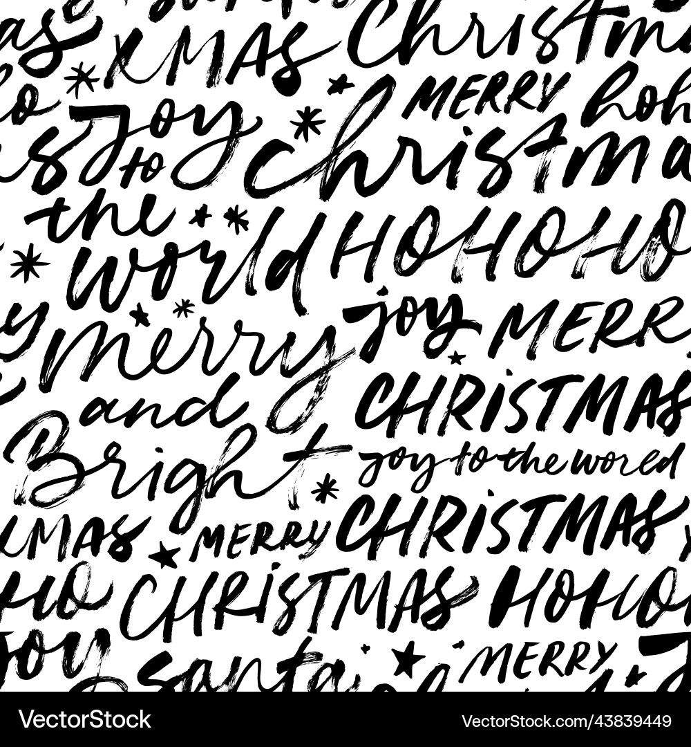 Handwritten Christmas Pattern Royalty Free Vector Image