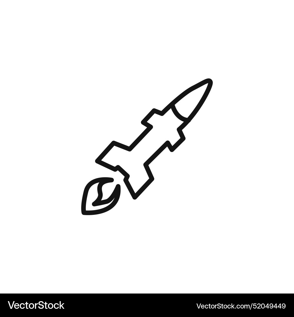 Missile launcher icon linear graphics sign Vector Image