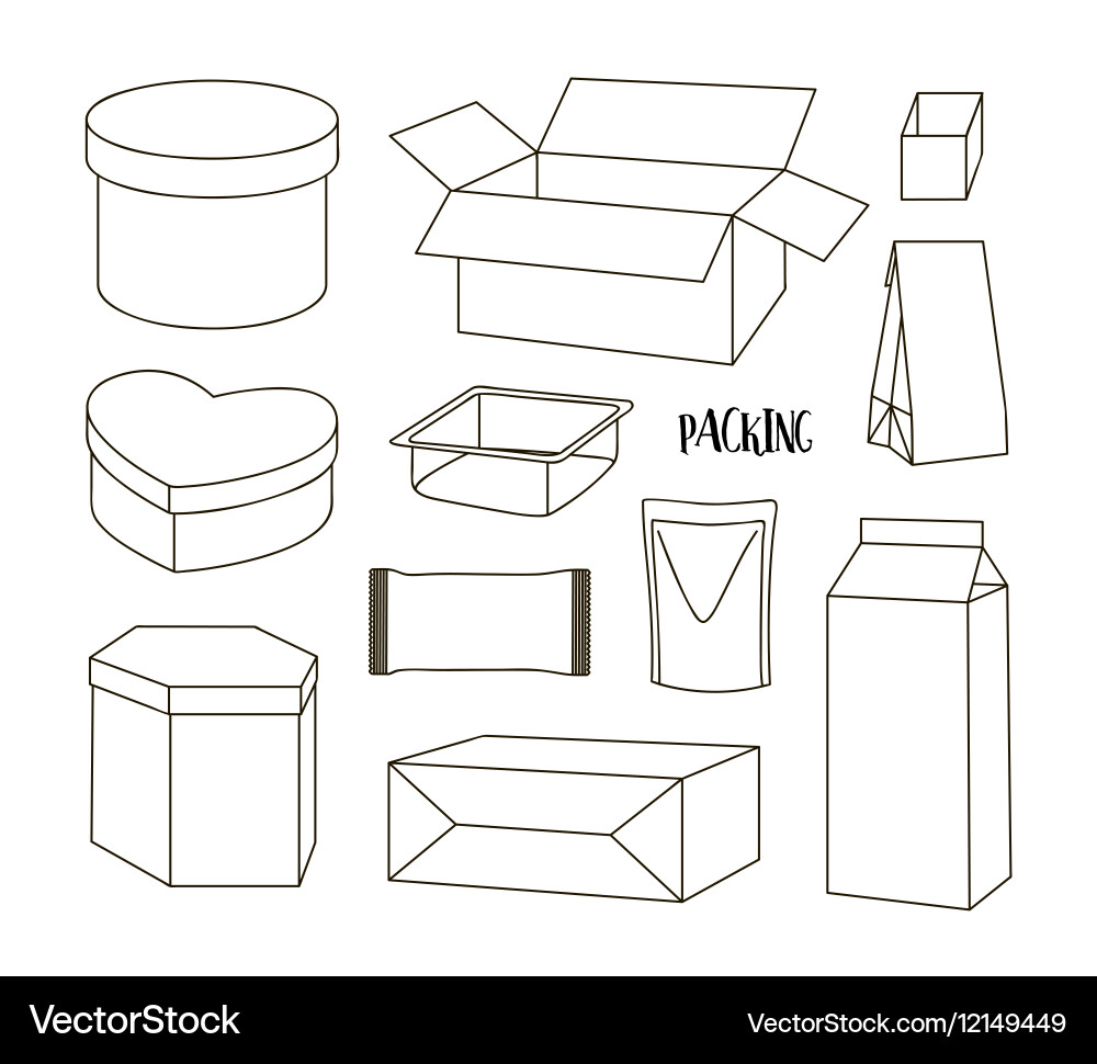 Packing boxes collection Royalty Free Vector Image