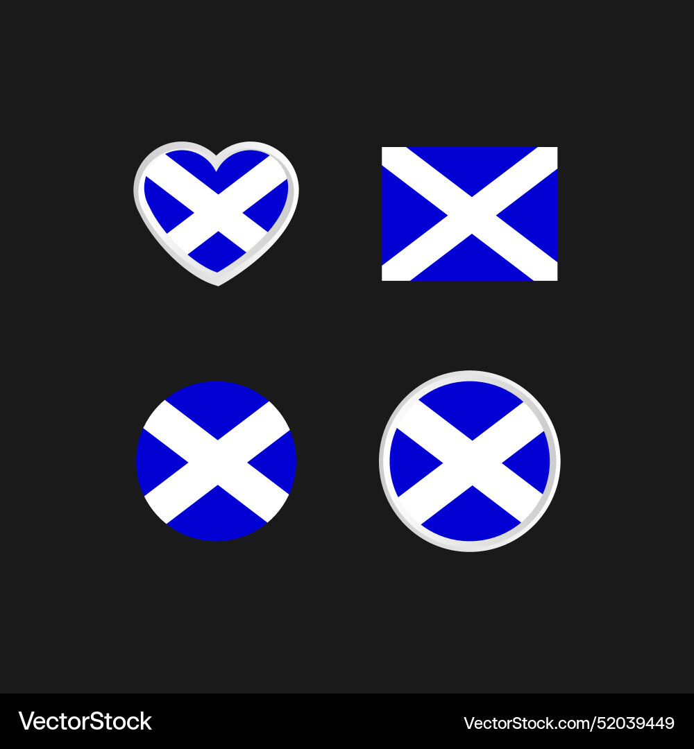 Scotland nation flag collection emblem design Vector Image