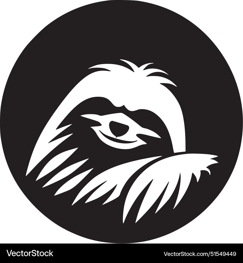 Sloth - minimalist and simple silhouette Vector Image