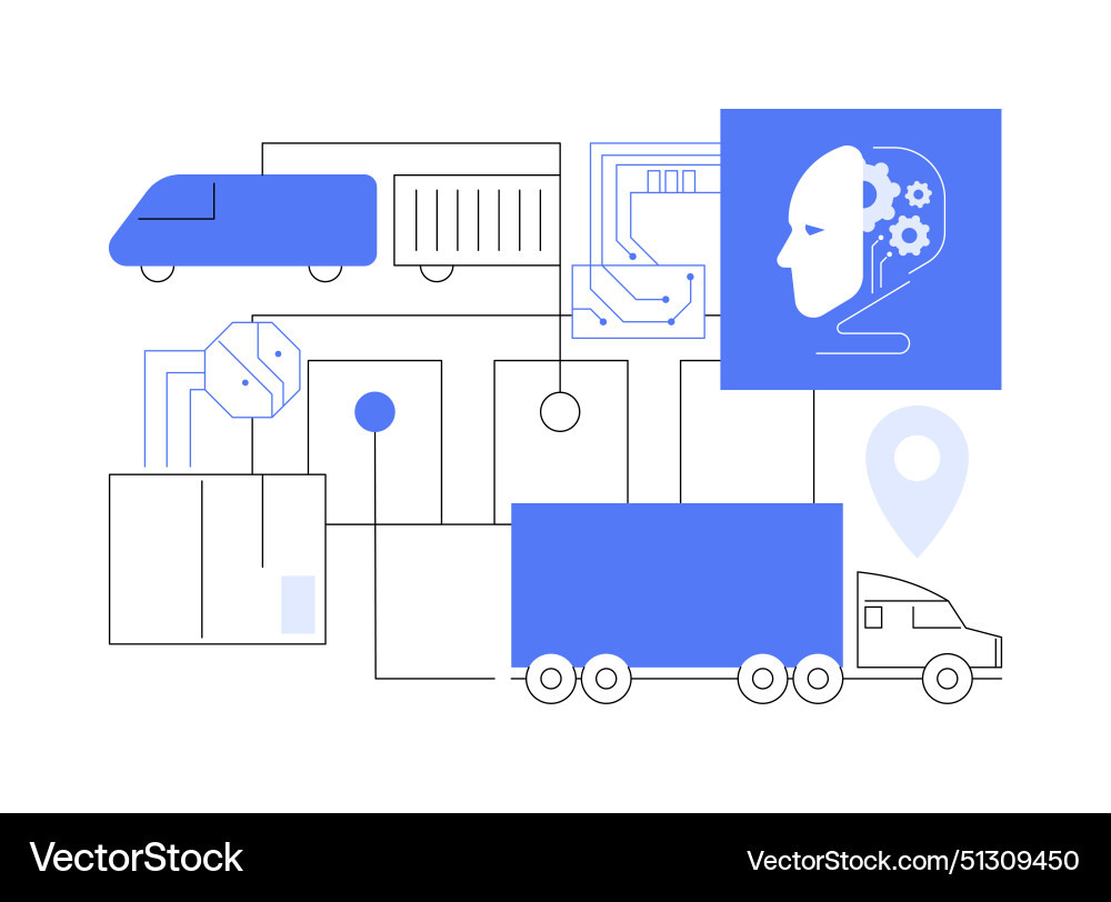 Ai-optimized supply chain management abstract Vector Image