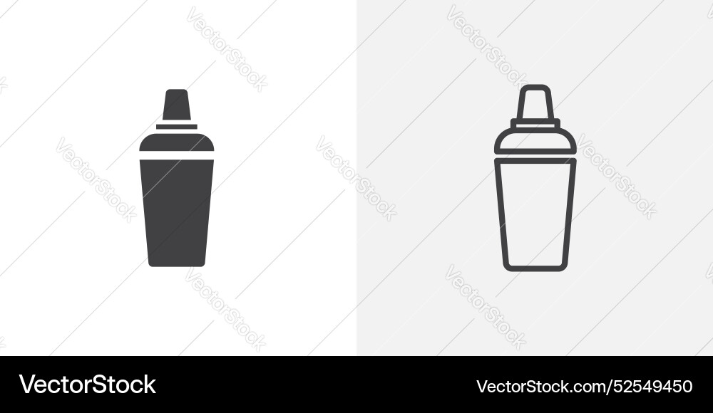 Bar shaker thin line icon set Royalty Free Vector Image
