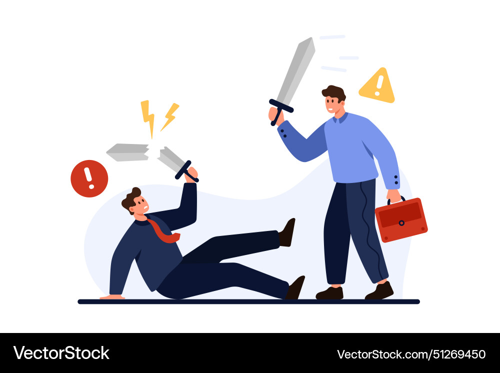 Business competition of office workers tiny Vector Image