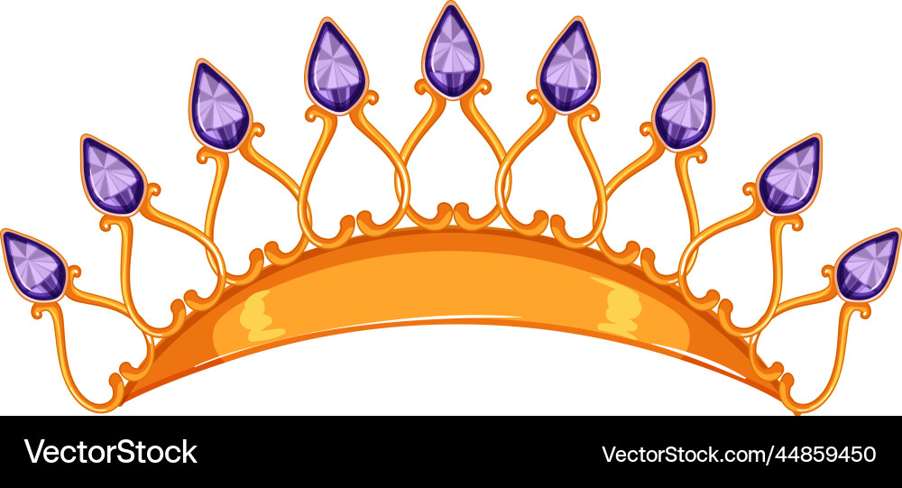 Diamond tiara crown cartoon Royalty Free Vector Image