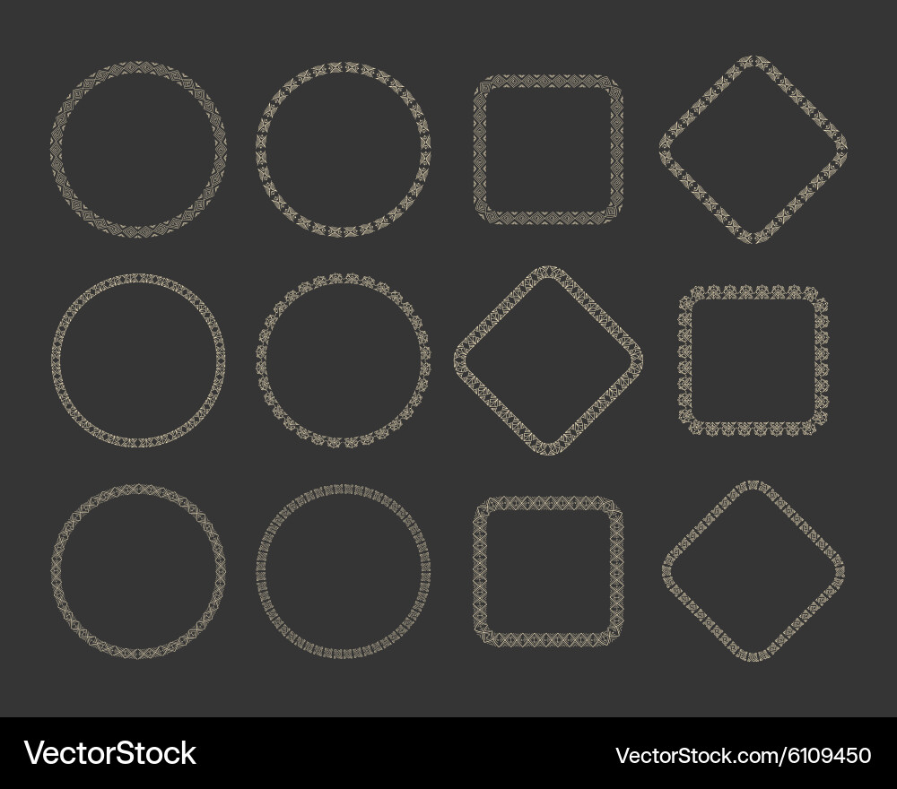 Ethnic tribal frame set Royalty Free Vector Image