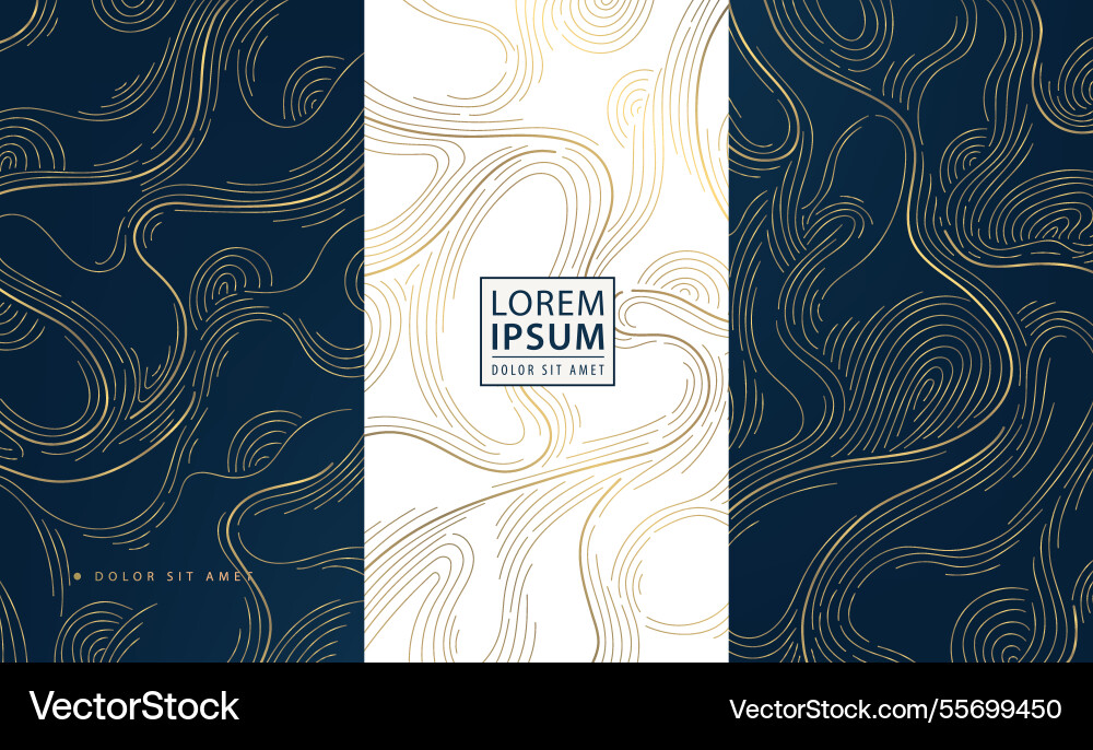 Gold wave line pattern organic abstract Royalty Free Vector