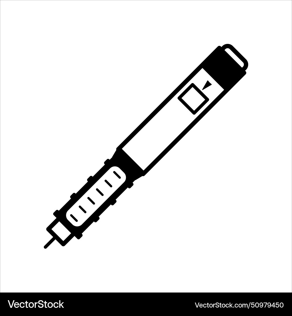 Insulin injection pen icon Royalty Free Vector Image