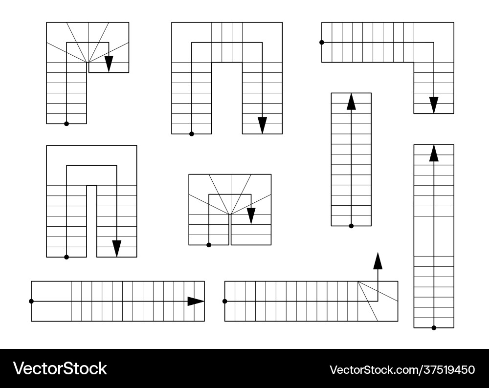 Ladder top view architectural element Royalty Free Vector