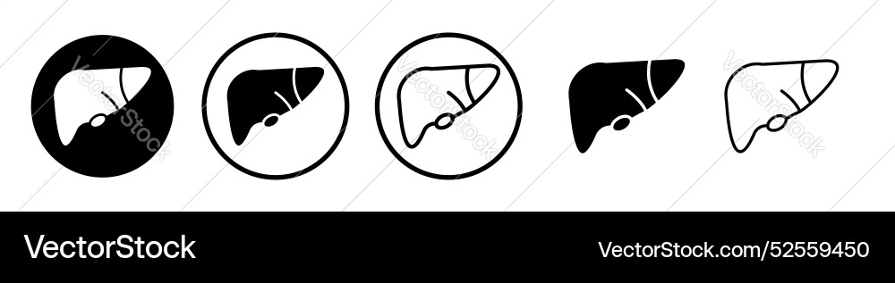 Liver icon set on white background Royalty Free Vector Image