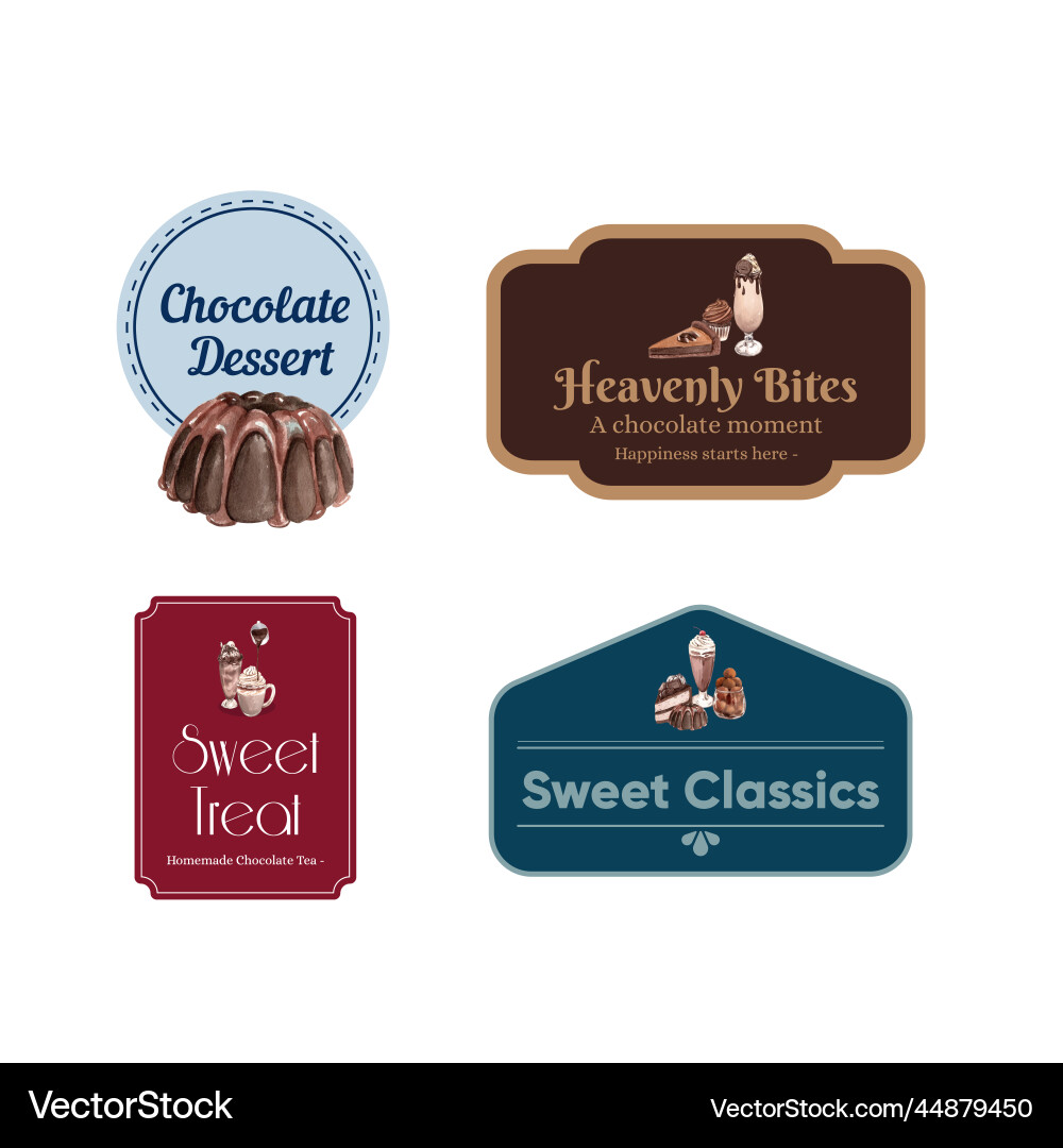 Logo template with chocolate dessert Royalty Free Vector