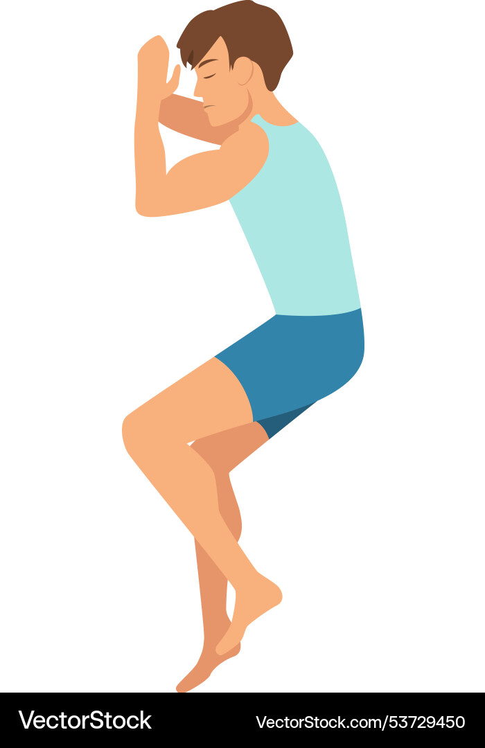 Man sleep on side rest position color icon Vector Image