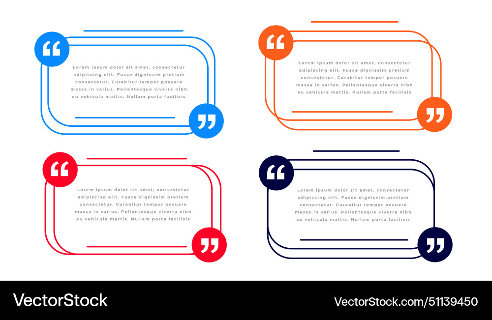 Modern and colorful quote mark frame template in Vector Image