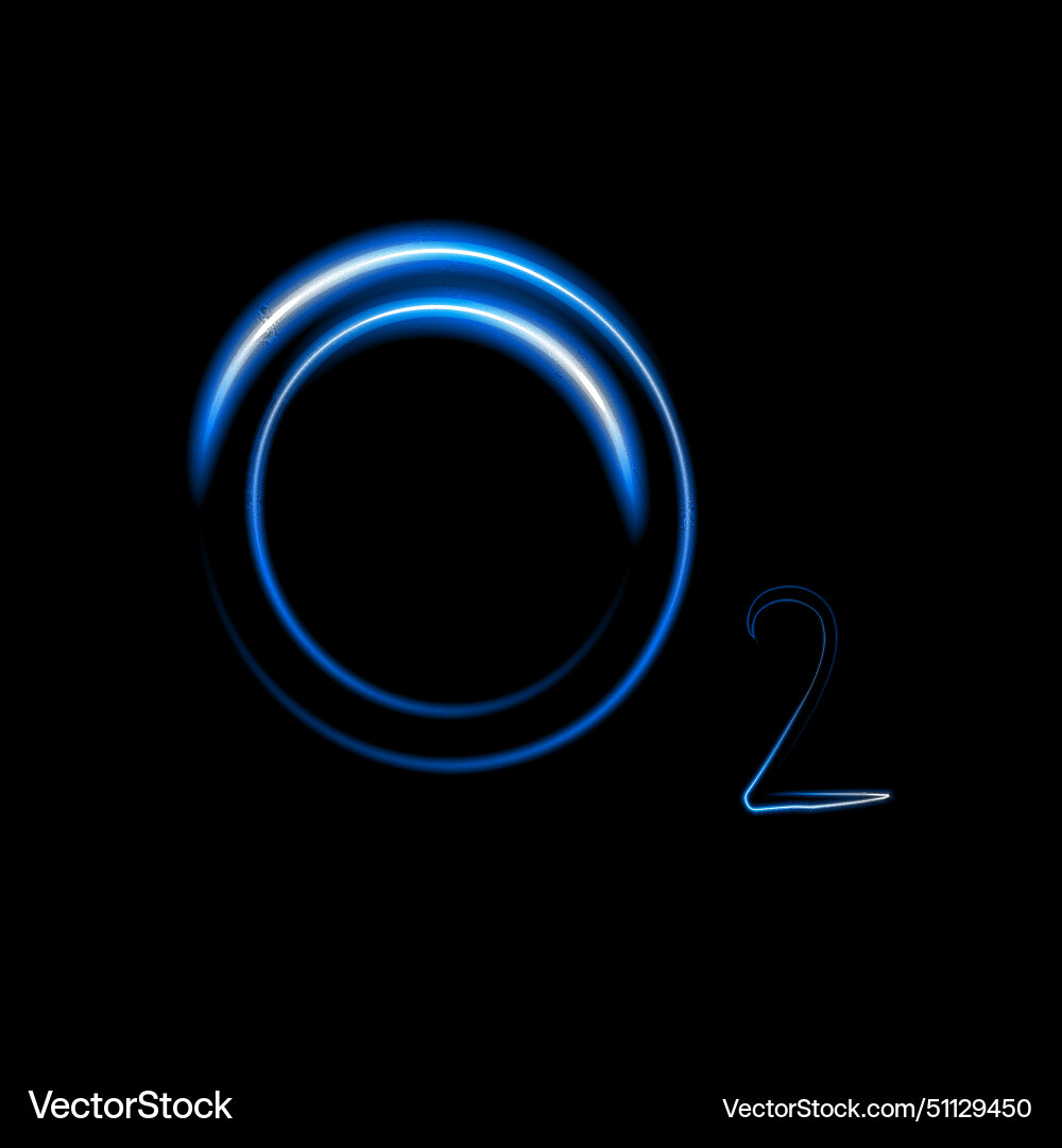 Oxygen formula with neon effect Royalty Free Vector Image