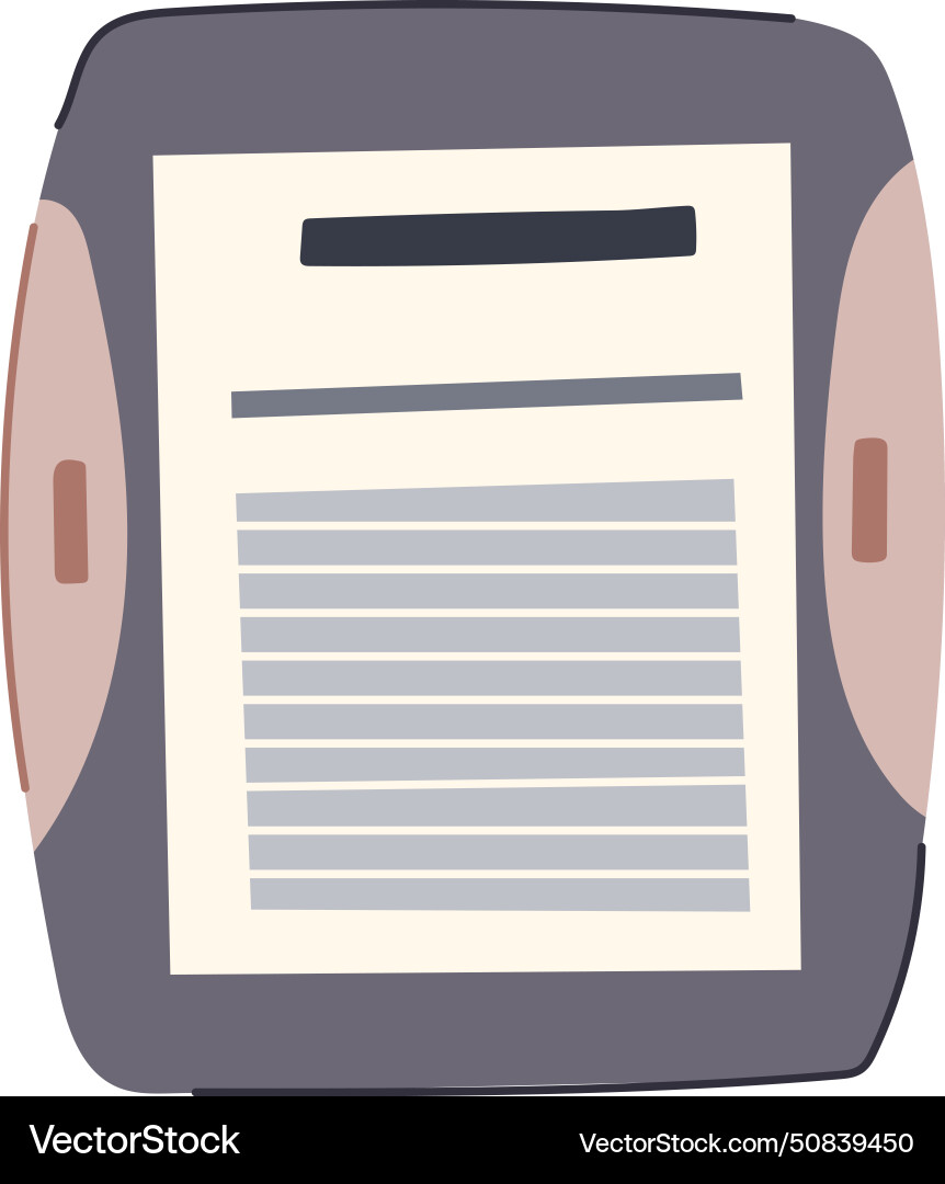 School e-reader cartoon Royalty Free Vector Image