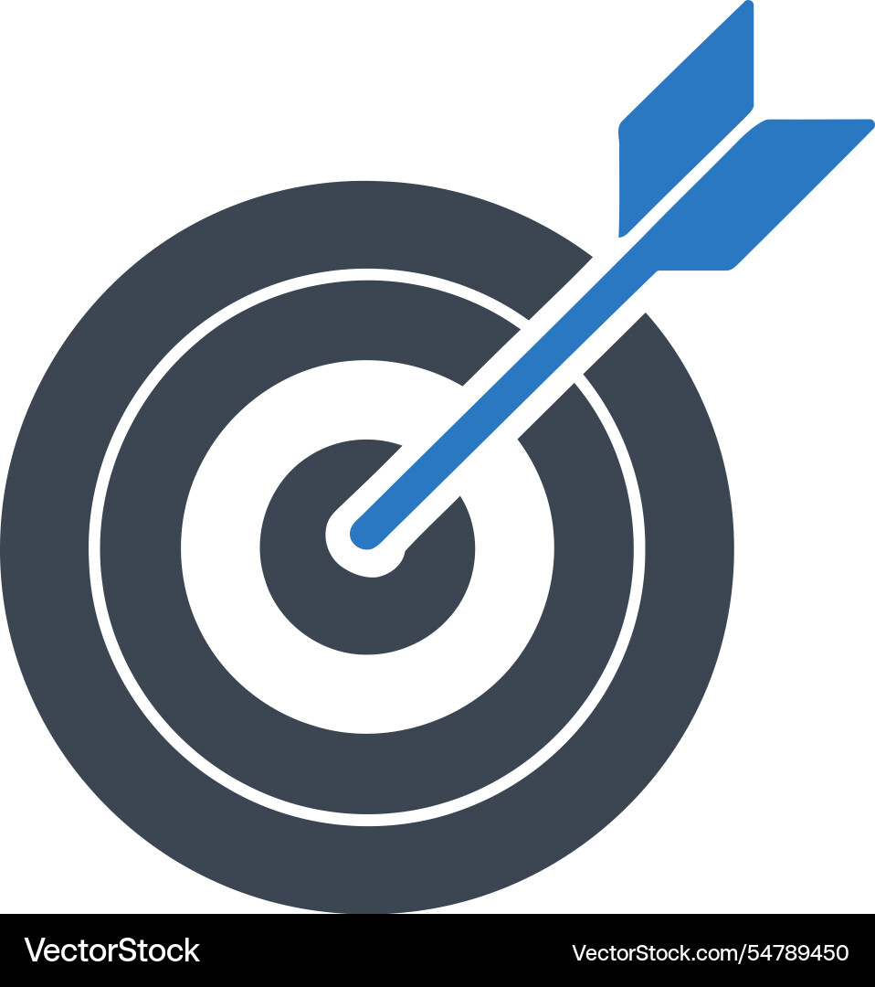 Target achievement icon Royalty Free Vector Image