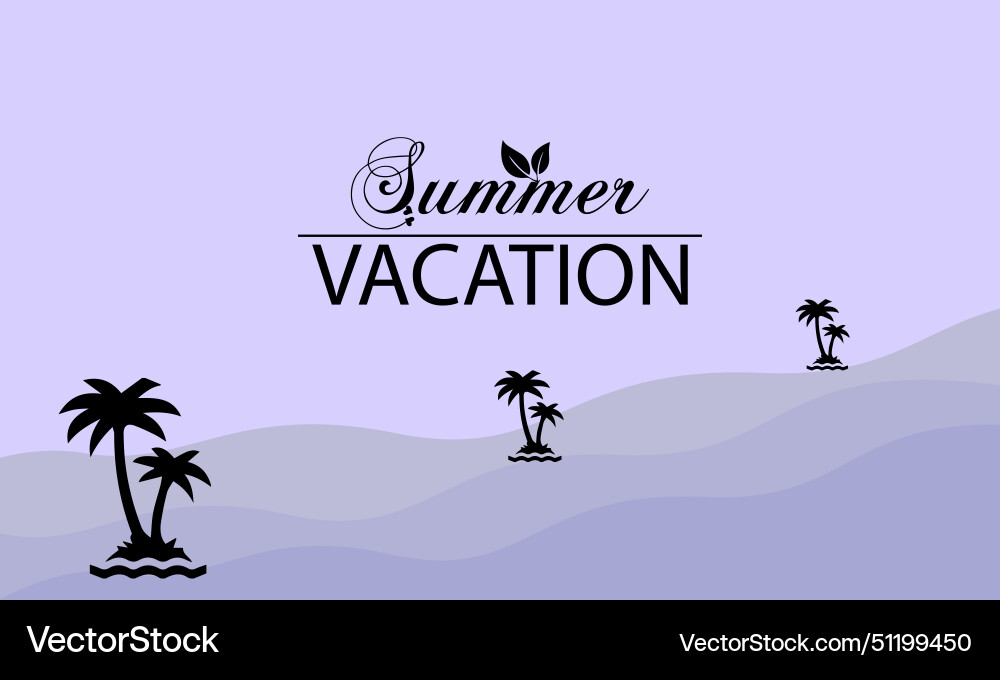 Trendy typography summer vacation text Royalty Free Vector