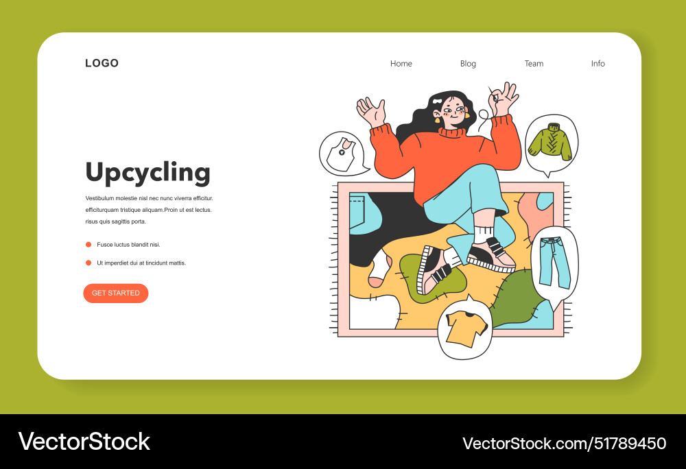 Upcycling web banner or landing page process Vector Image