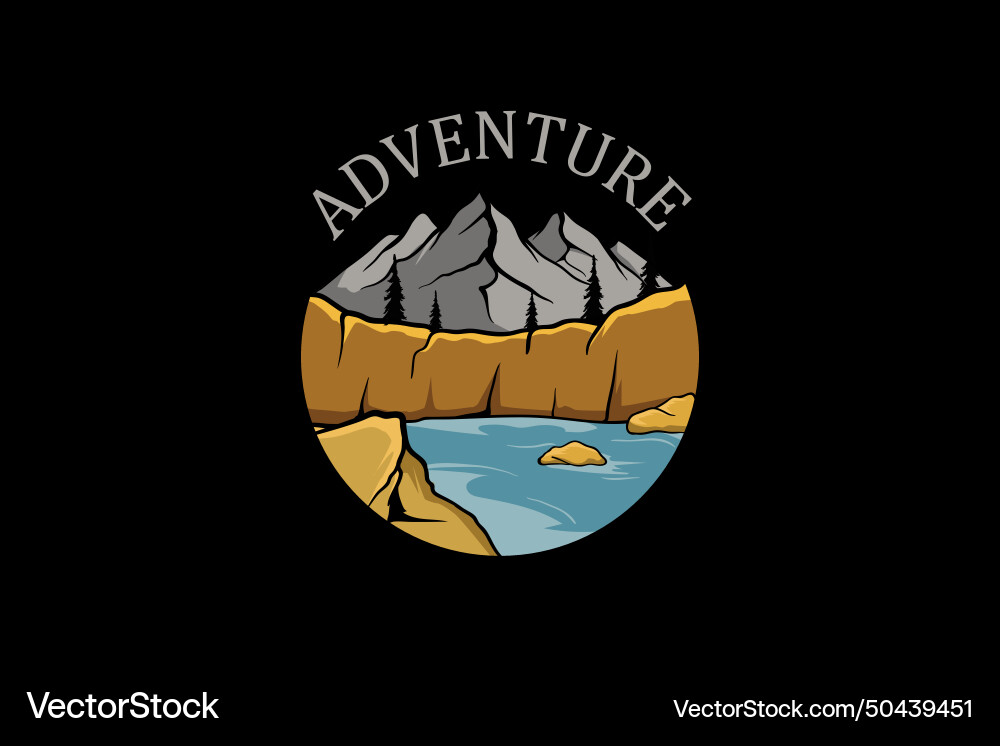 Adventure retro vintage landscape design Vector Image