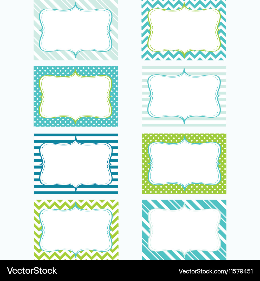 Aqua Printable Labels & Tags Set Royalty Free Vector