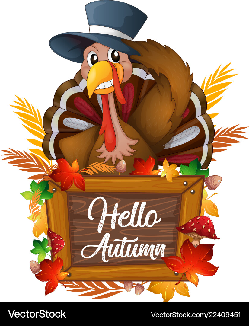 Autumn Turkey Sign Royalty Free Vector Image - VectorStock