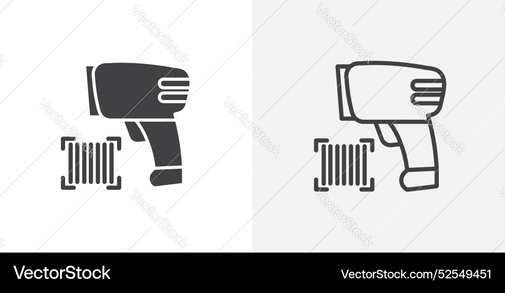 Barcode scanner thin line icon set Royalty Free Vector Image