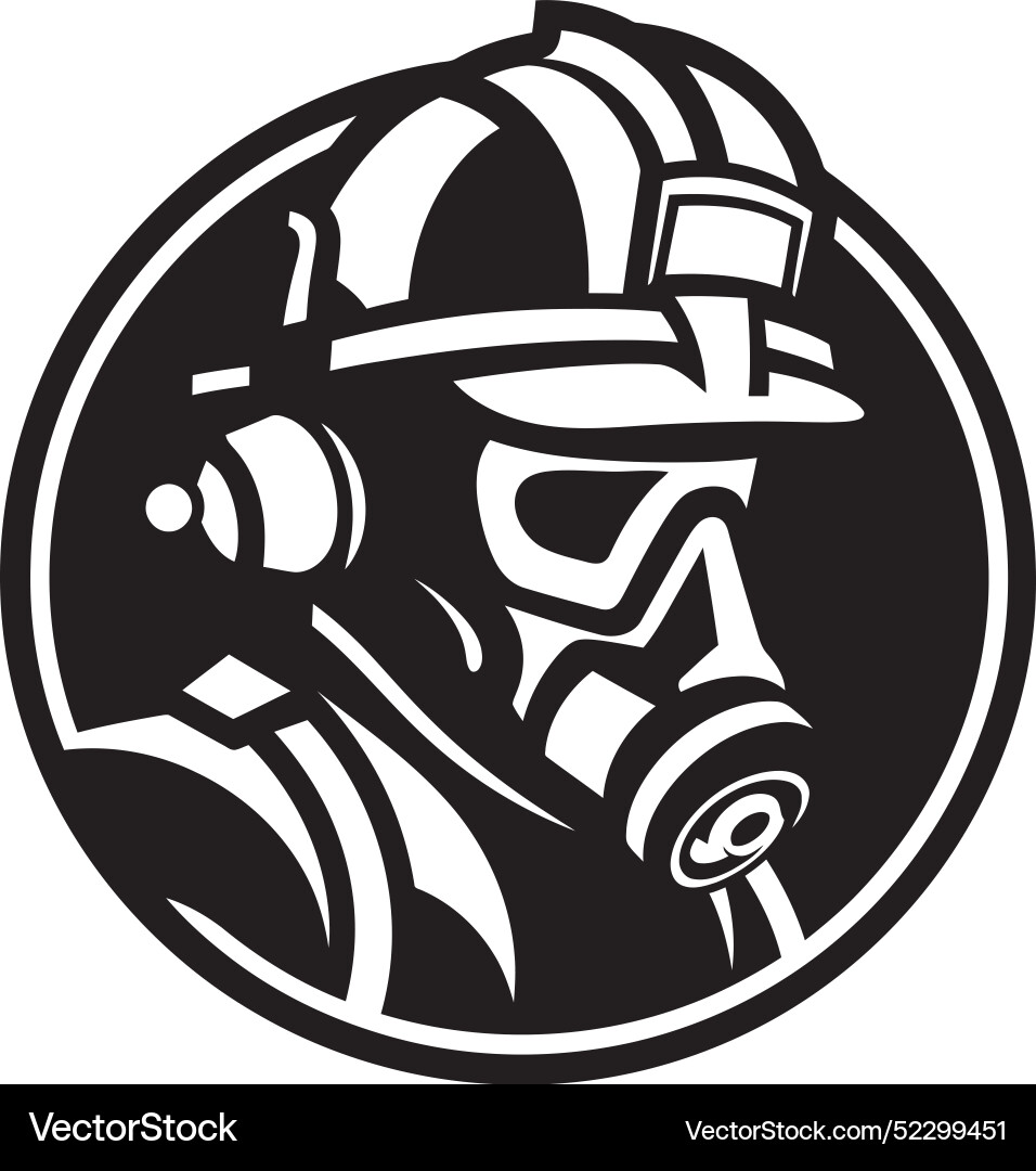 Bold firefighting symbol in black art Royalty Free Vector