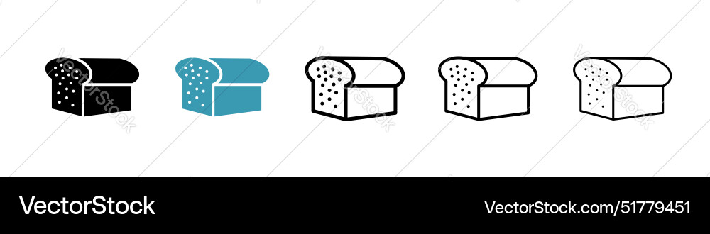 Bread loaf line icon set Royalty Free Vector Image