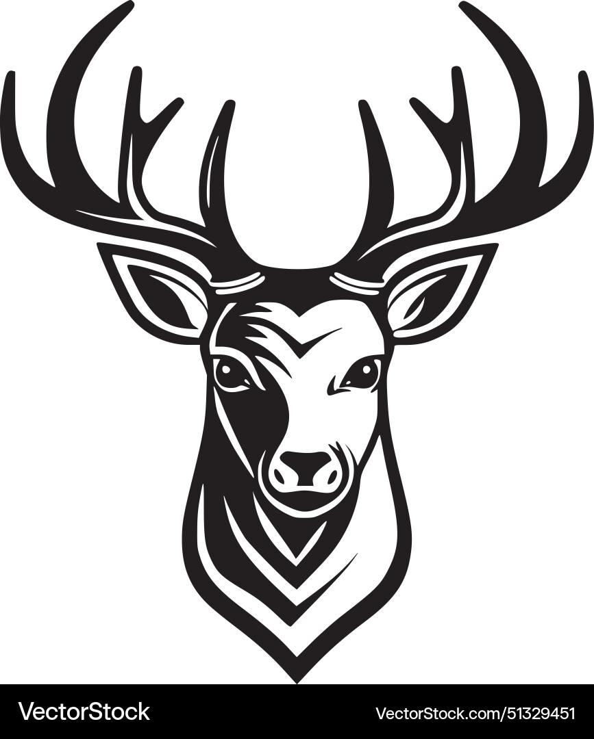 Deer - black and white Royalty Free Vector Image