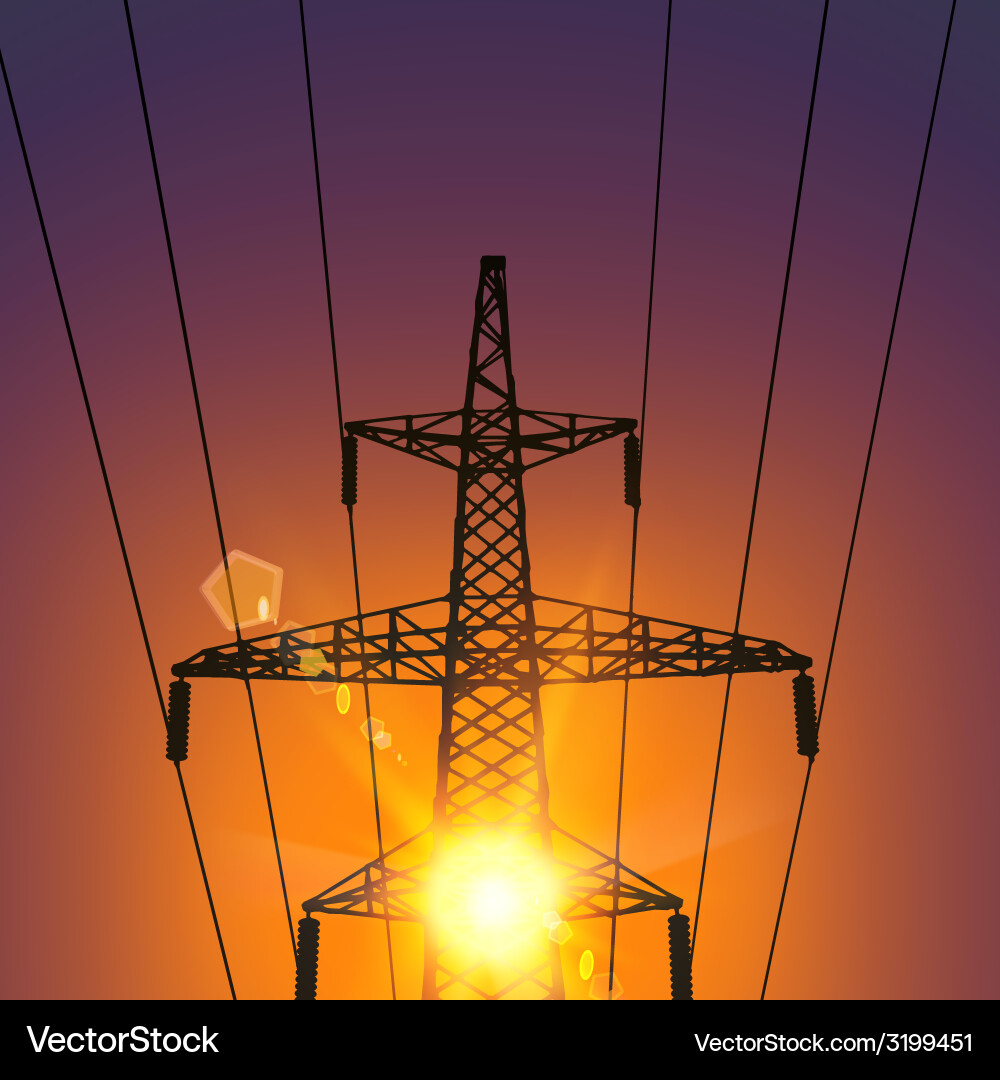 Electrical transmission line Royalty Free Vector Image