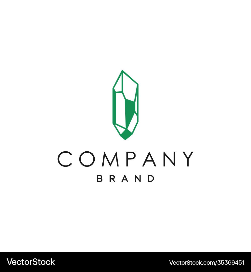 Emerald gem logo icon green Royalty Free Vector Image