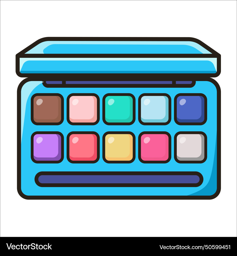 Eyeshadow palette decorative cosmetics Royalty Free Vector