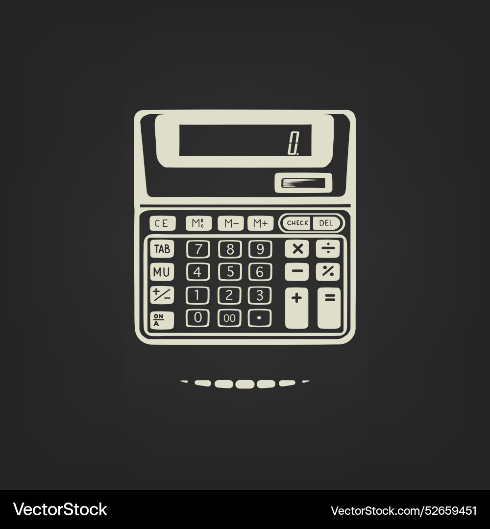 Micro calculator sketch hand drawn eps10 Vector Image