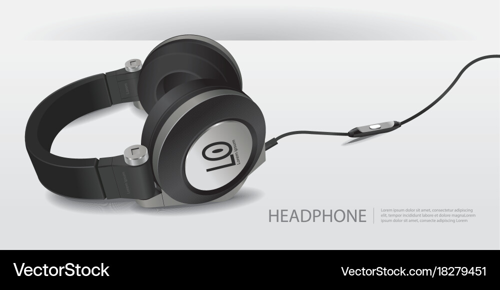 Realistic headphones isolated Royalty Free Vector Image