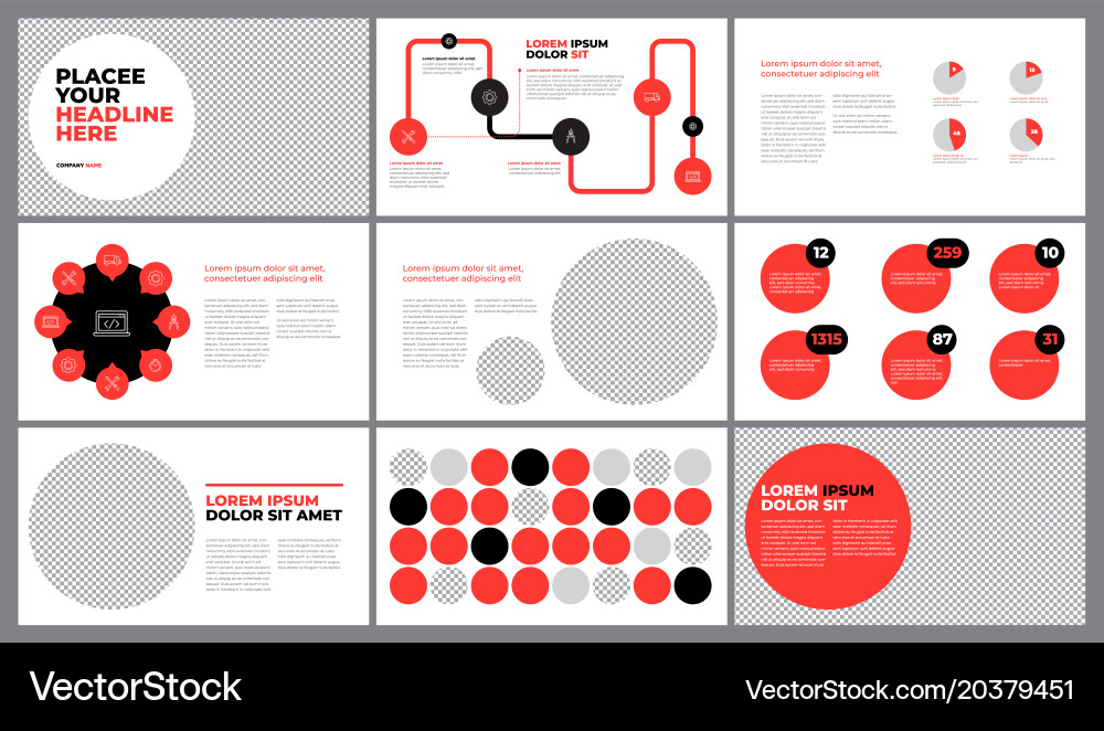 Red presentation template Royalty Free Vector Image