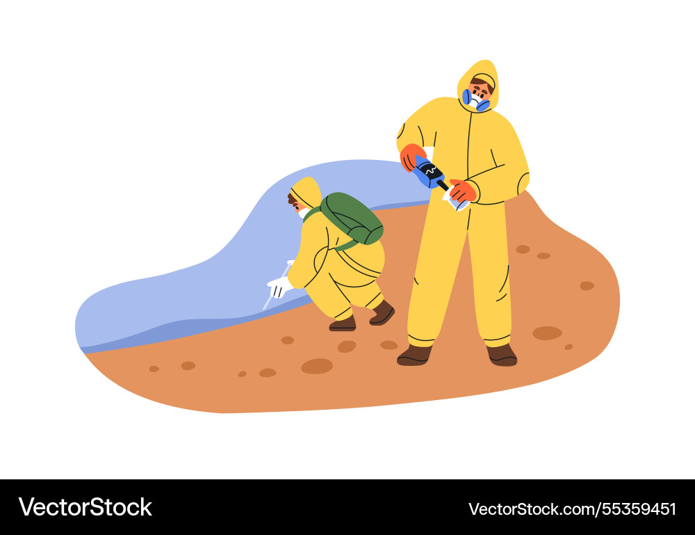 Scientists testing water samples chemical Vector Image