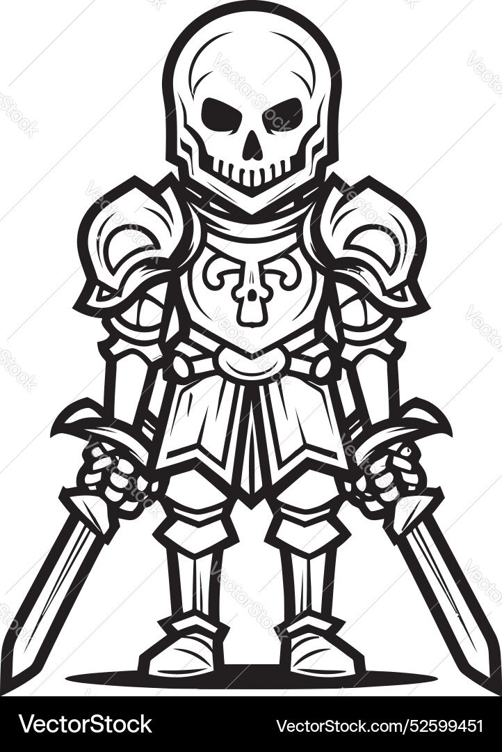Spectral guardian skeleton knight logo design Vector Image