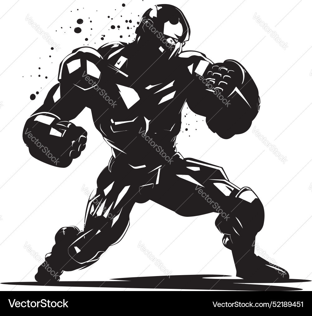 Steel titan robot boxer design techno Royalty Free Vector