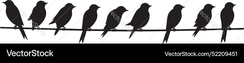 Whimsical whistle cartoon birds on wire emblem Vector Image