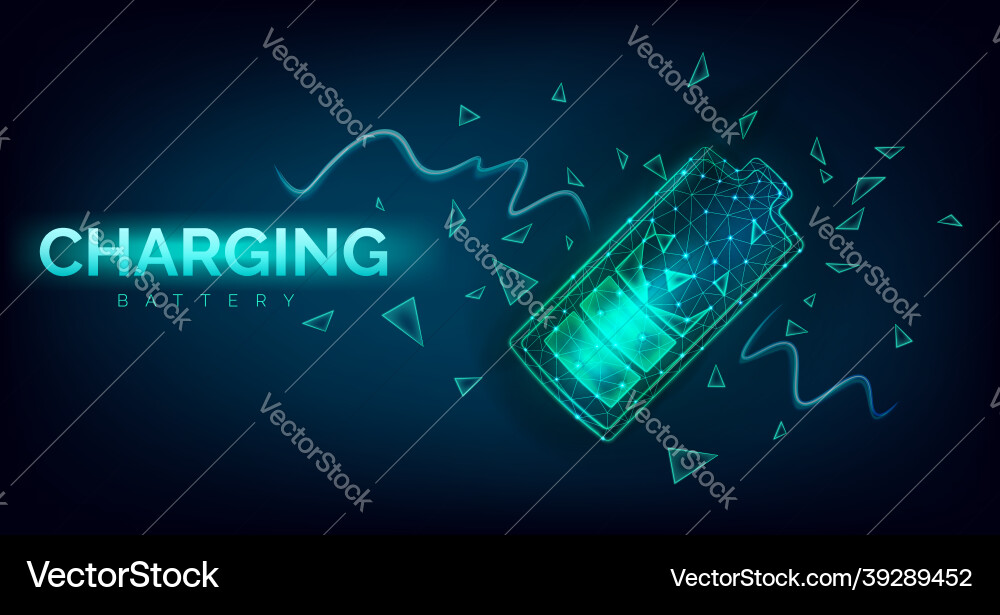 Abstract Battery Charge - Lightning Energy Vector Image