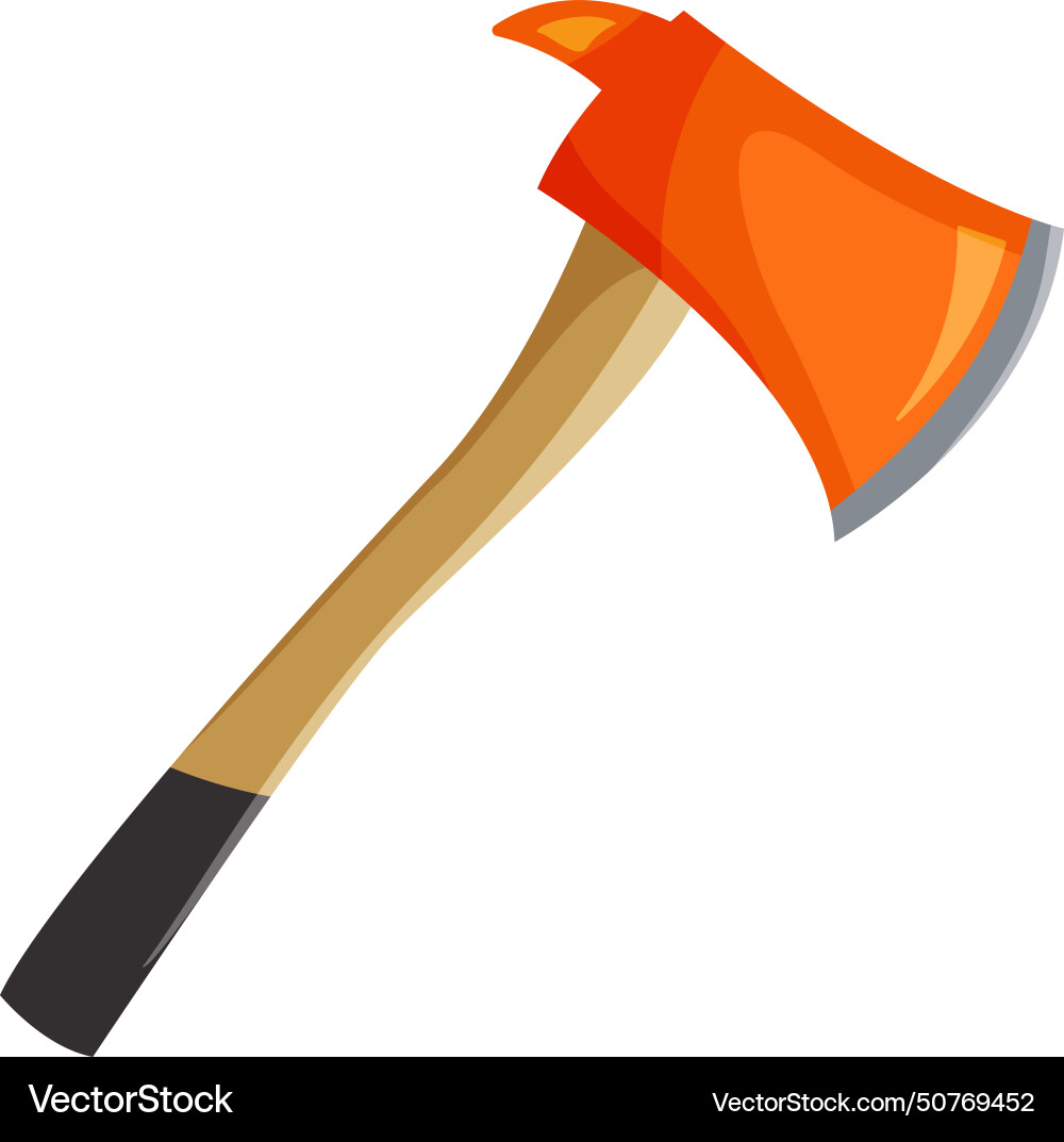 Axe cartoon icon fireman department rescue tool Vector Image