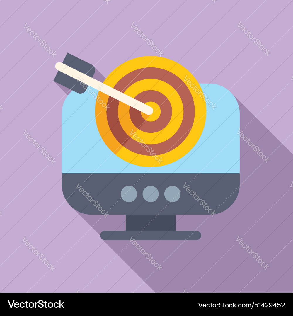 Bullseye on desktop computer monitor Royalty Free Vector