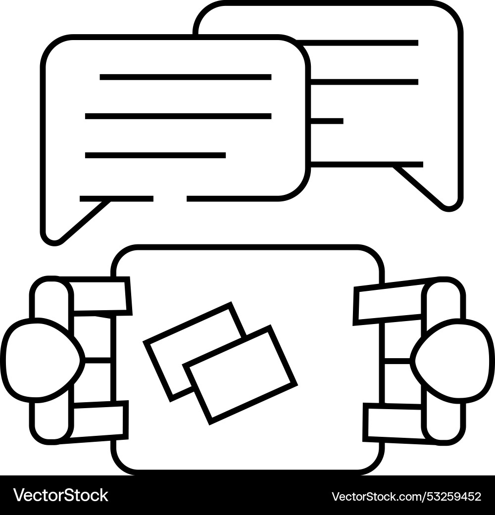 Discussion customer testimonial line icon Vector Image