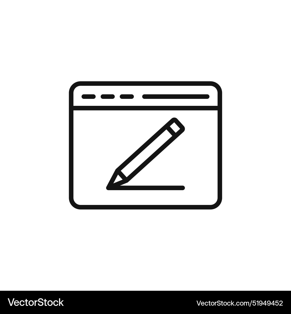 Edit webpage logo sign outline Royalty Free Vector Image