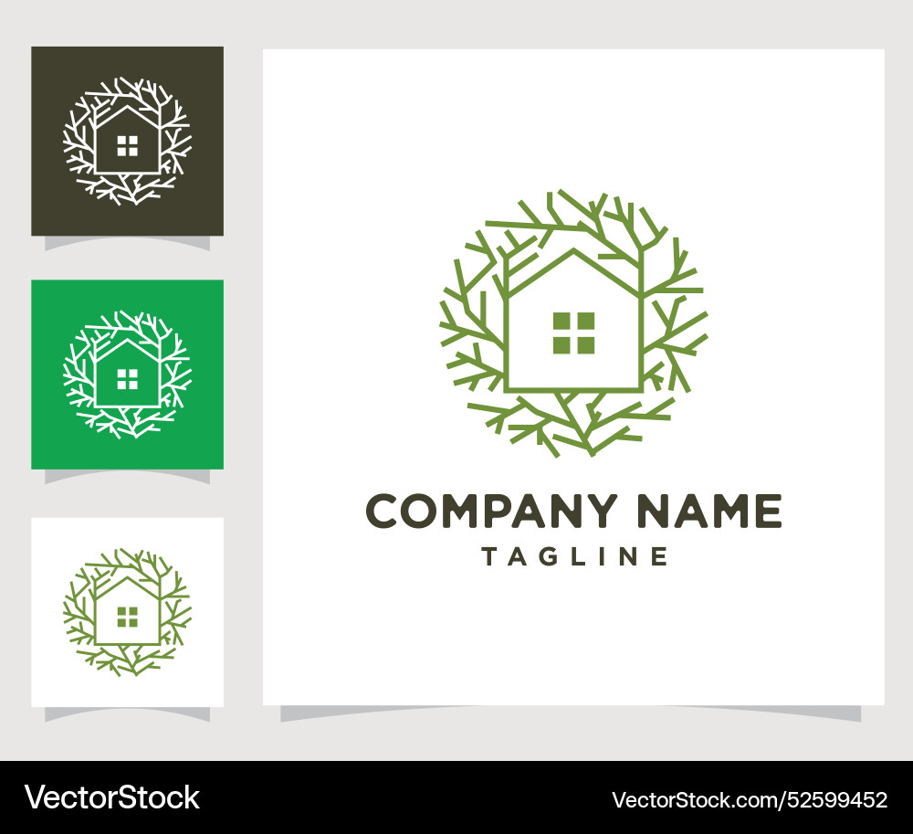 Logo icon simple house nature Royalty Free Vector Image