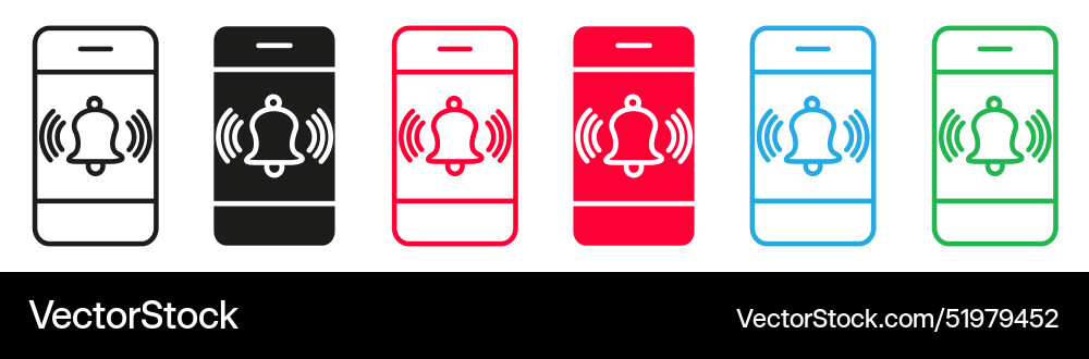 Mobile alarm icon depicting phone notifications Vector Image