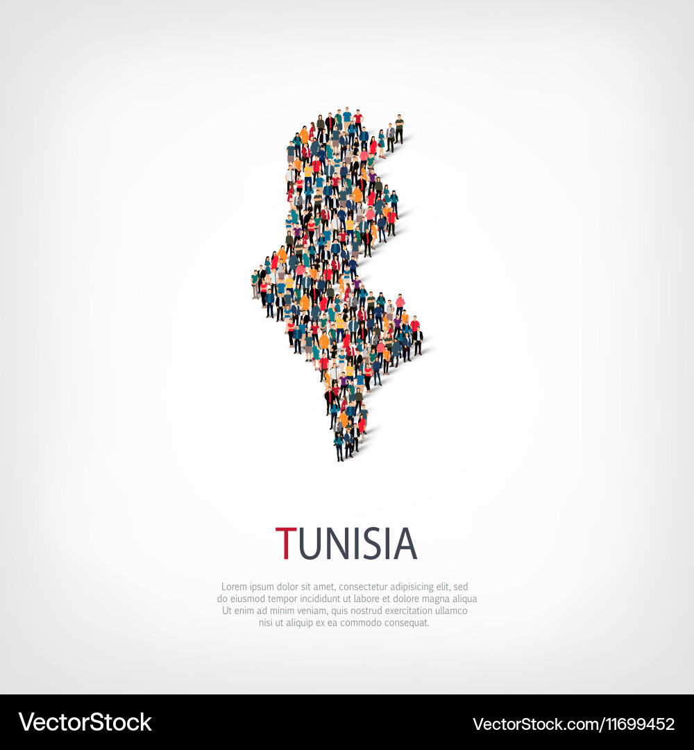 People map country tunisia Royalty Free Vector Image
