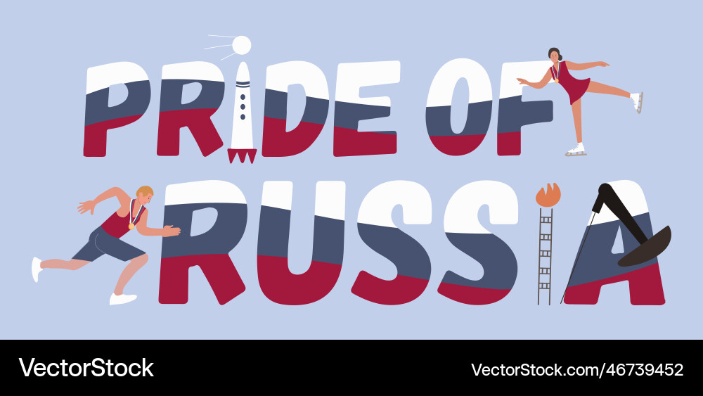 Russian pride text composition Royalty Free Vector Image