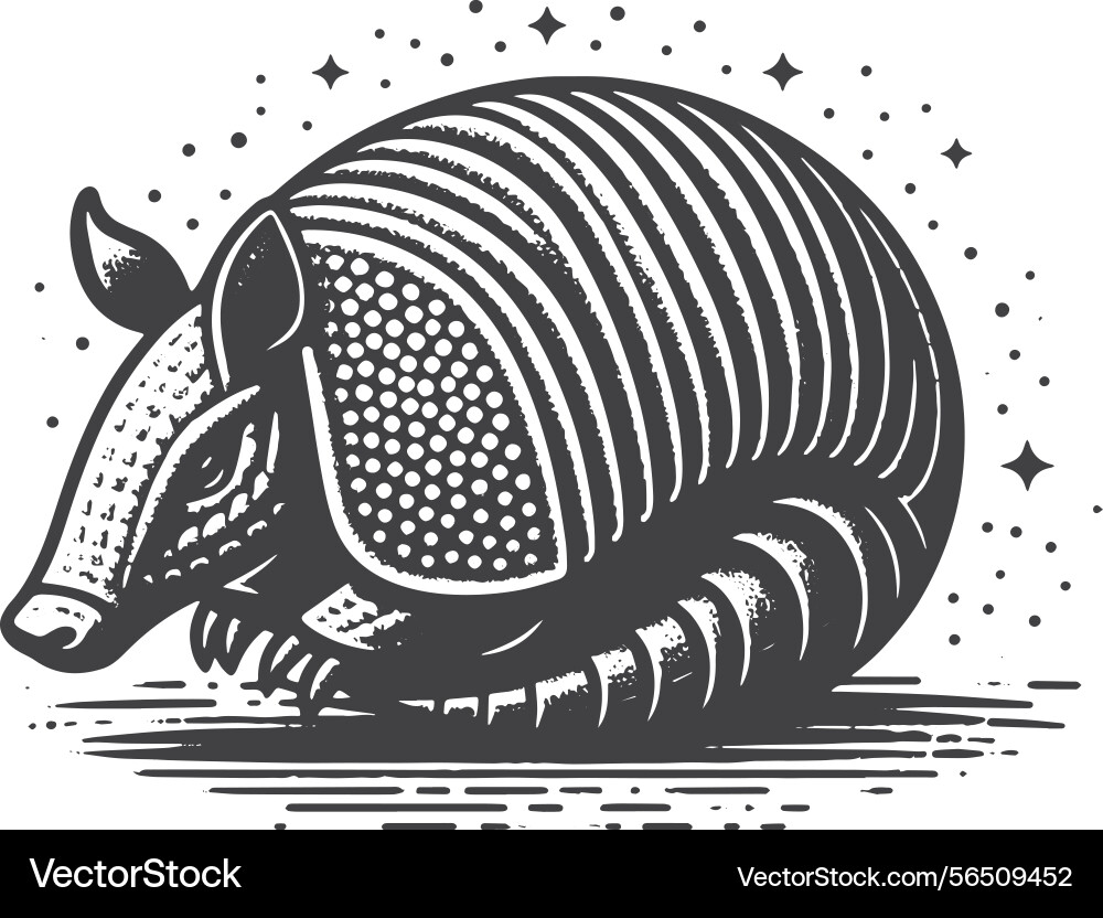 Simple armadillo rolling into a ball icon design Vector Image