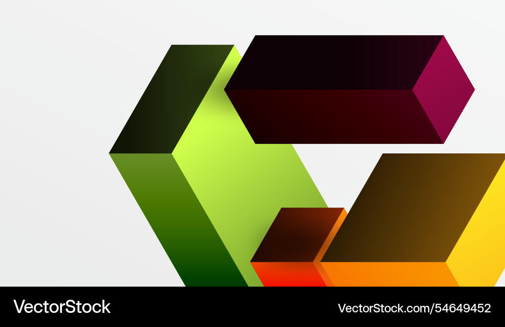 Sleek abstract design featuring isometric 3d Vector Image